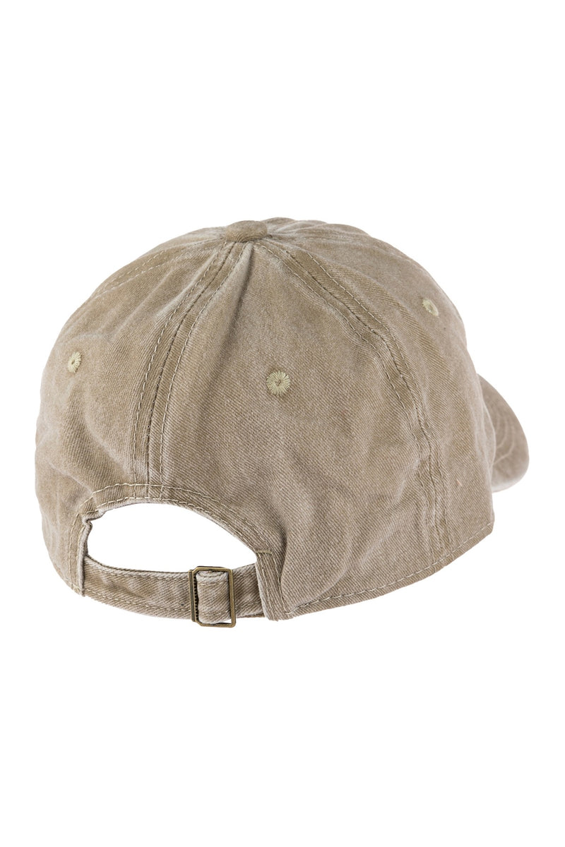 ACID WASHED BASEBALL CAP-KHAKI – estelaboutique
